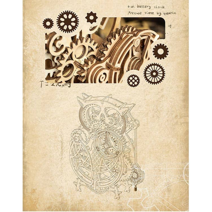 Wooden Owl Clock Kit — Plywood Build, Working Clock & Timer (Beige / L ...