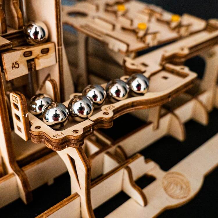 Marble Run: Pinball Coaster — Plywood Tabletop Puzzle (Natural Light B ...